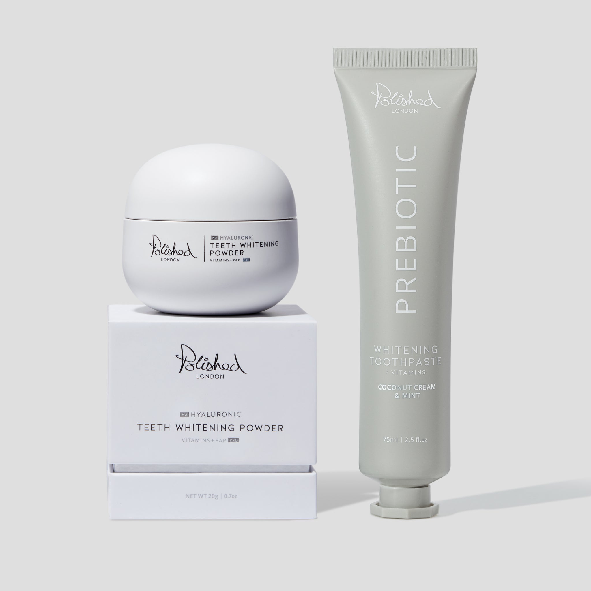 Teeth Whitening Powder & Prebiotic Toothpaste - Coconut Bundle